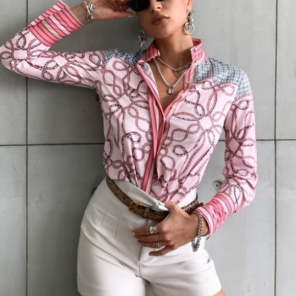 MODA ME COUTURE | Tops | Barbie Meets Rodeo Rope Graphic Print Button ...